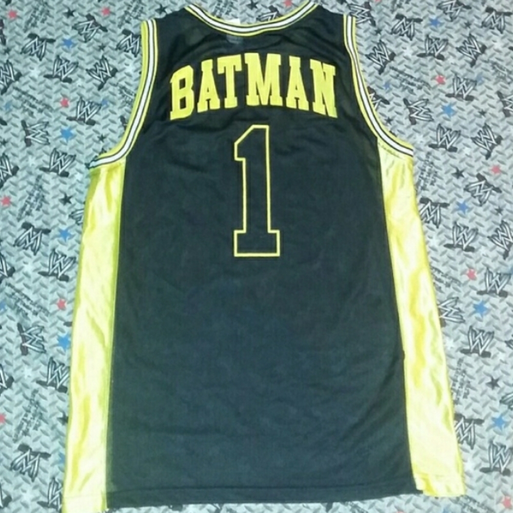 2015 Batman Logo Basketball Jersey Vintage Dc - Gem